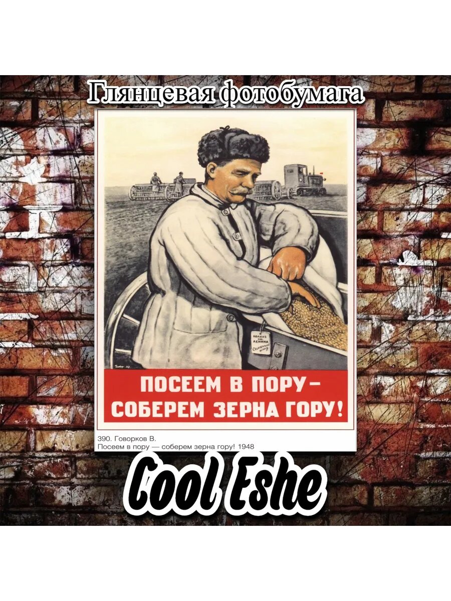 Постер "посеем в пору соберем зерна в гору" А2