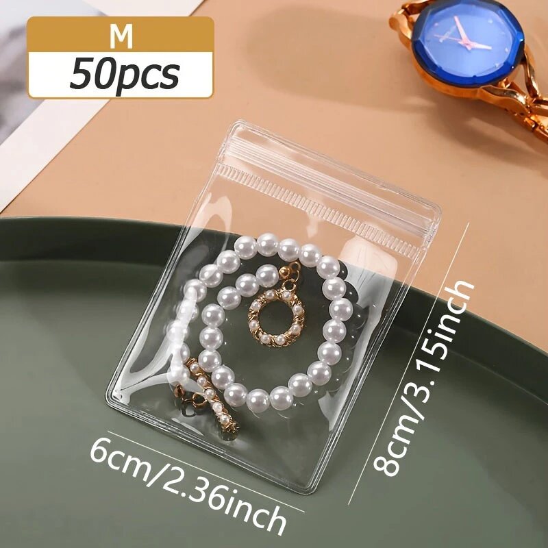 Прозрачные пакеты для ювелирных изделий 50Pcs M