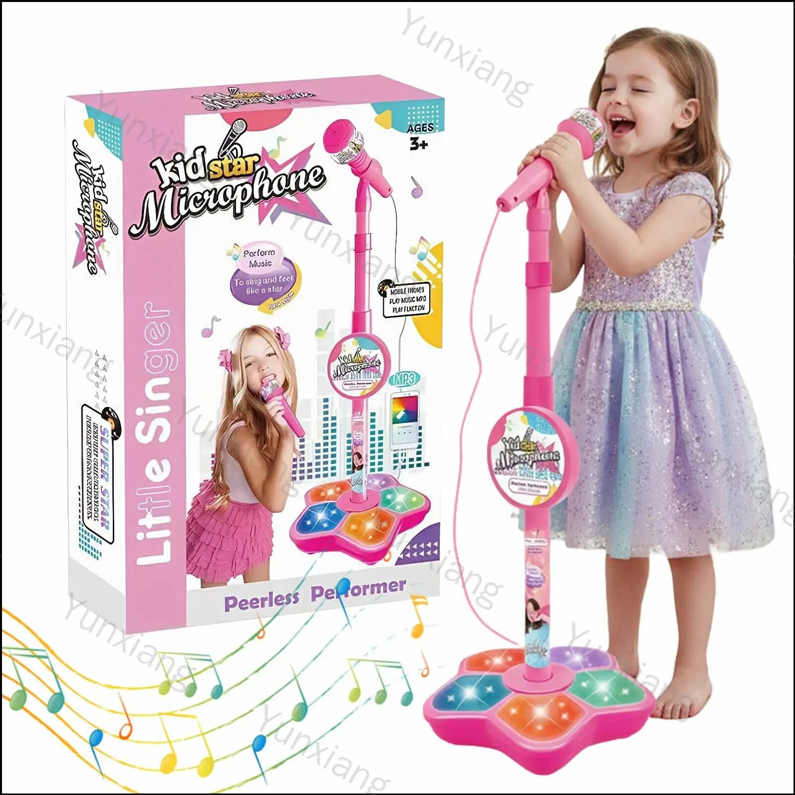 Игровой микрофон с динамической подсветкой и регулируемой стойкой