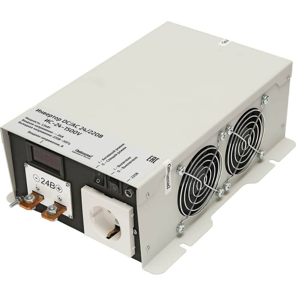 Инвертор Сибконтакт ИС-24-1500Vпреобразователь напряжения DC/AC 24/220В 1500Вт ЦБ-00003732