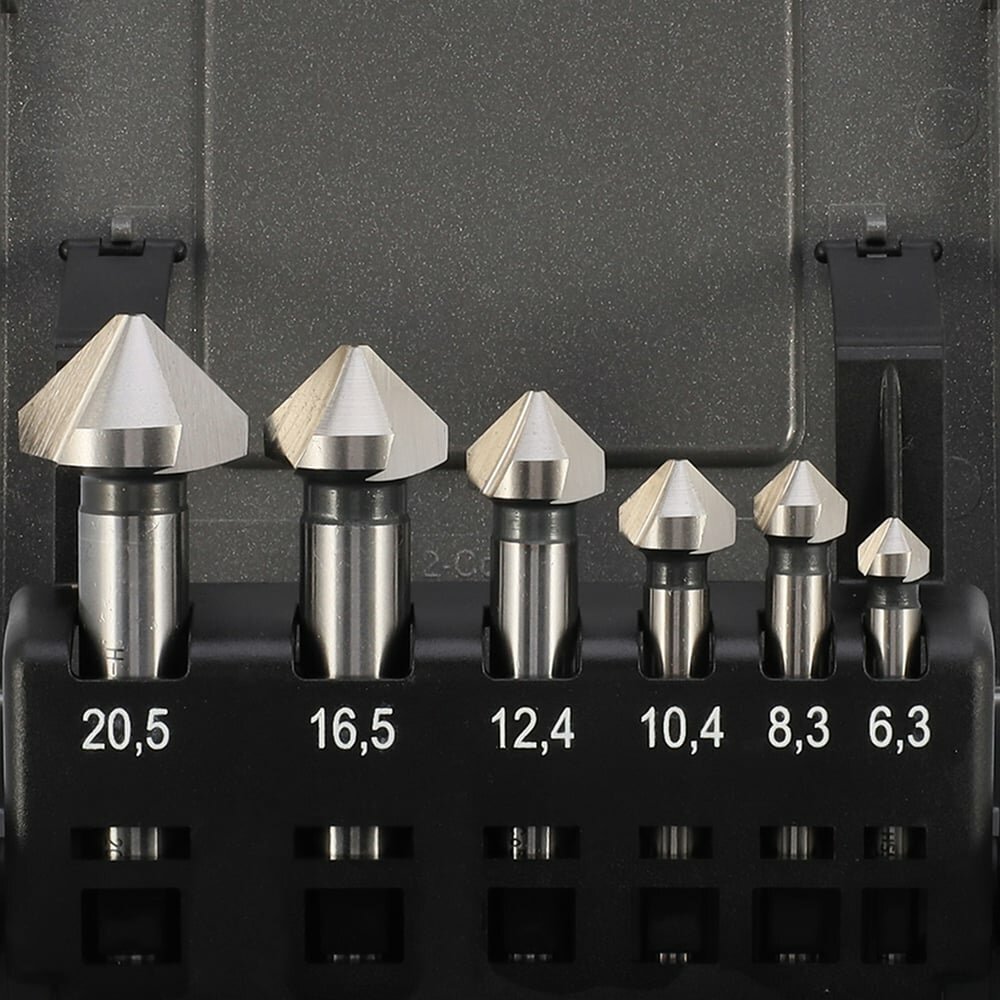 Набор зенковок H-Tools 90гр. 6.3-20.5мм 3z HSSE-Co5 6шт 745806EHT — фото 1