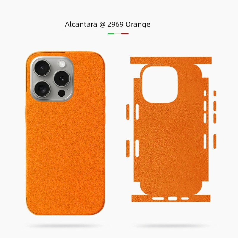 Защитное стекло из Алкантары для iPhone 13 Pro Max, цвет Оранжевый, 2 комплекта