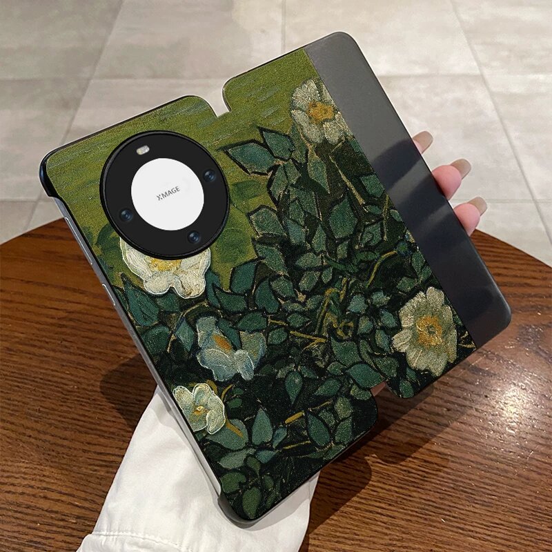 Huawei Mate 50 Pro Flip-чехол с рисунком Дикая Роза, узкий полный защитный чехол для моделей Pro