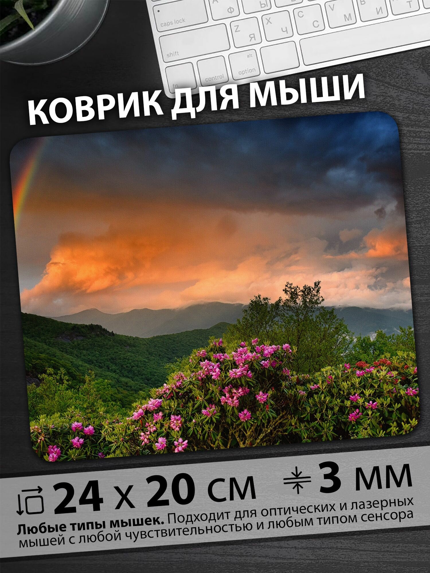 Резиновый коврик для мыши (24 x 20 см x 3 мм)