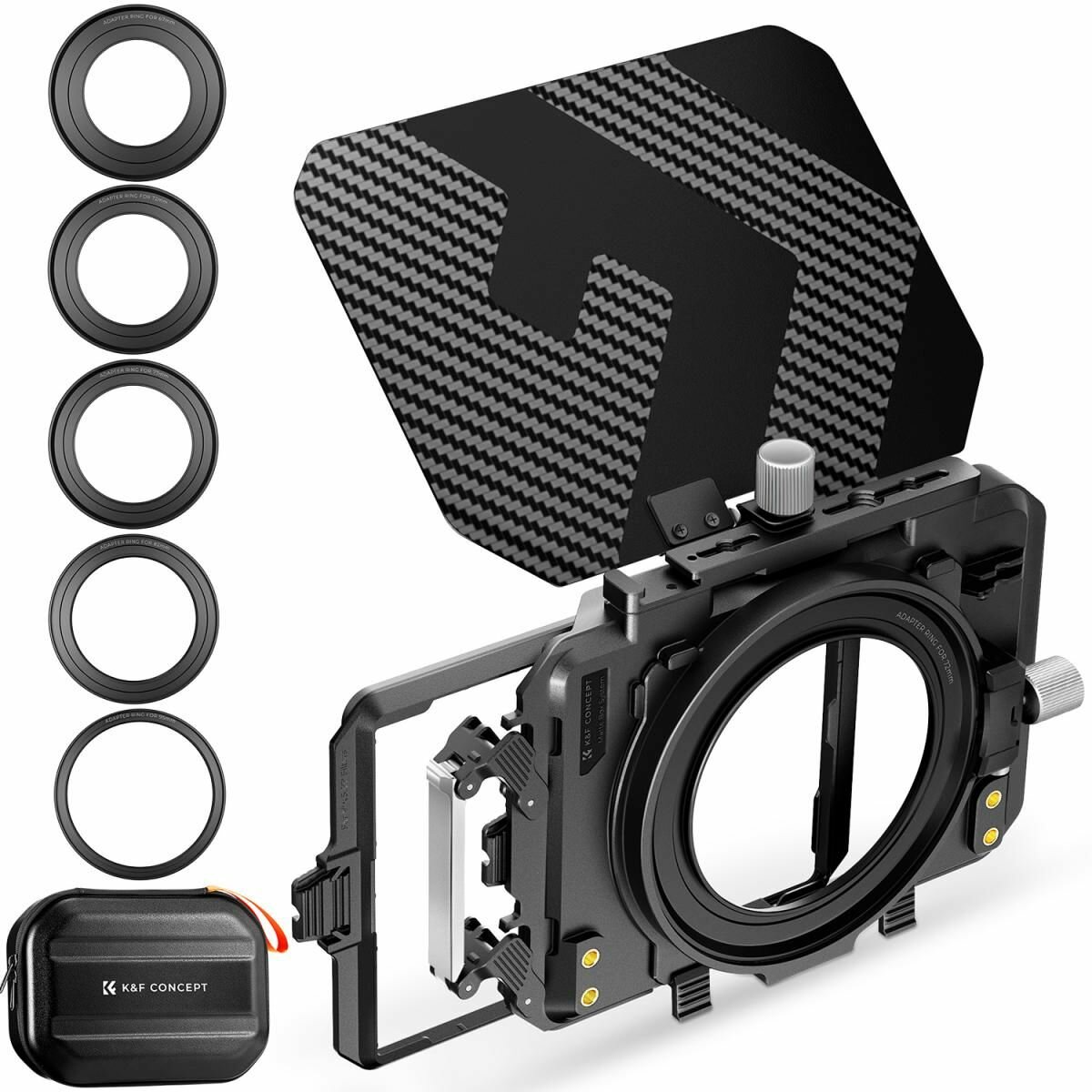 Компендиум Matte Box K&F Concept Nano-Xcel для фильтров 4x5.65", 5 адаптерных колец 6795 мм
