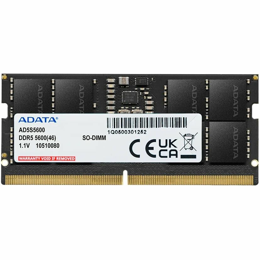 Оперативная память ADATA, DDR5, 8GB (1x8GB), 5600MHz, CL46, SO-DIMM