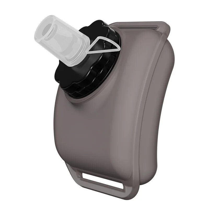 Силиконовая бутылка для воды Black с поддержкой для запястья