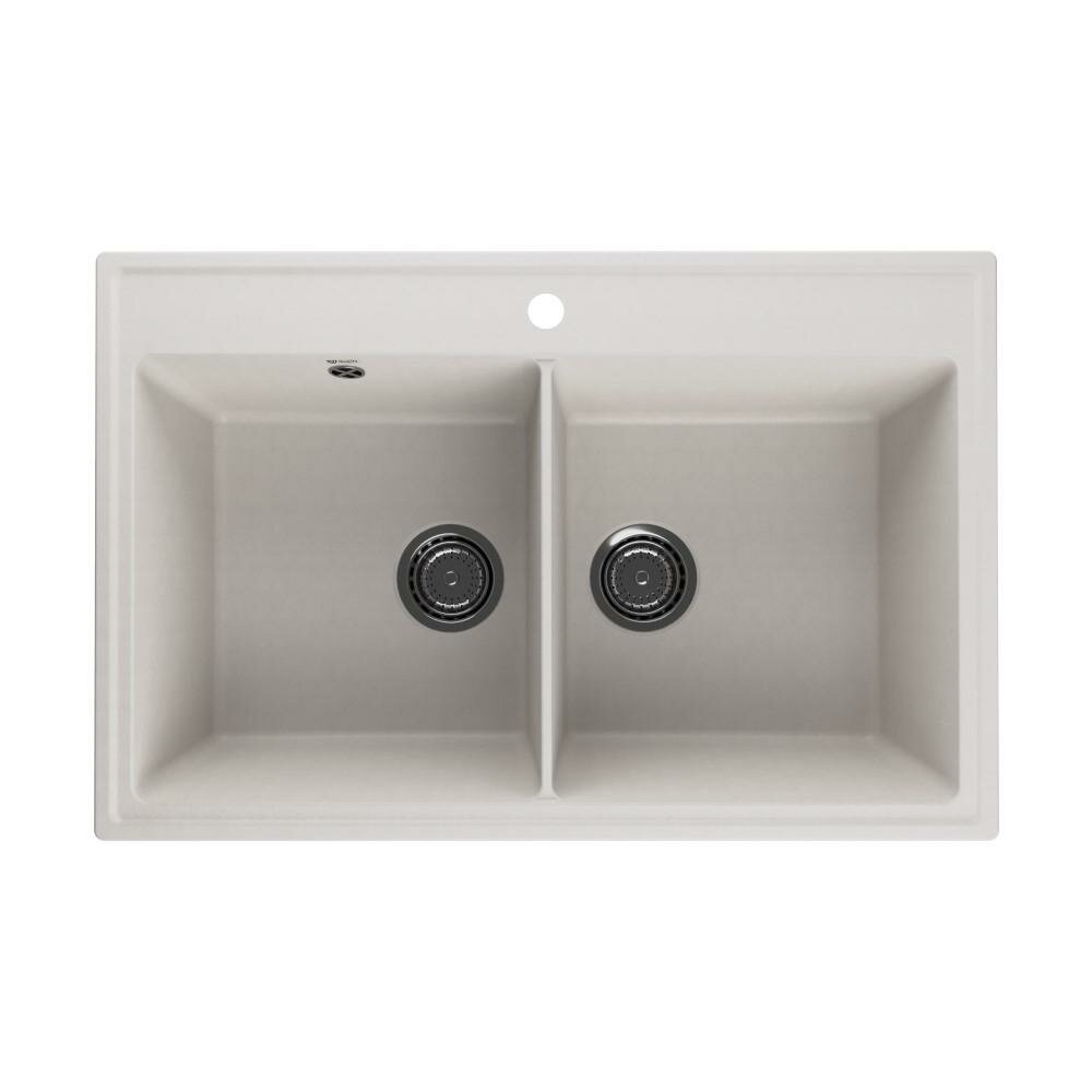 Мойка для кухни Ulgran Quartz 78х51 Ruma 780-01 жасмин, 2 чаши, кварцевый композит