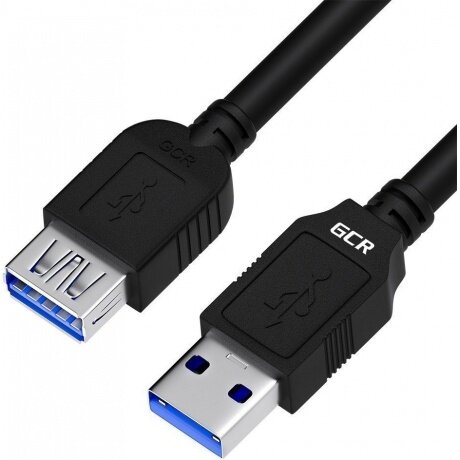 Кабель GreenConnect 0.15m USB 3.0, AM/AF, черный (GCR-53093)