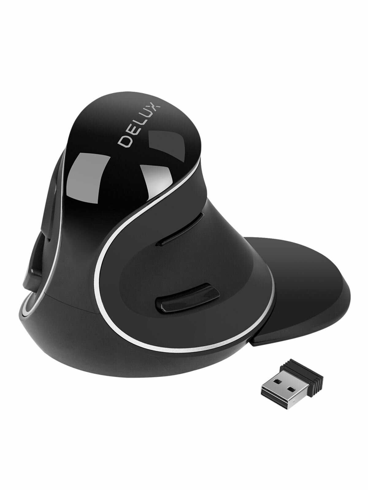 Беспроводная вертикальная мышь Delux M618 Plus GX, эргономичная оптическая для дизайнеров и офиса, подключение 2.4G для ПК и ноутбука