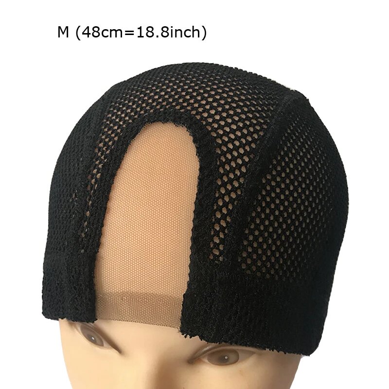 Черные сетчатые купольные шапочки для париков M(48CM)