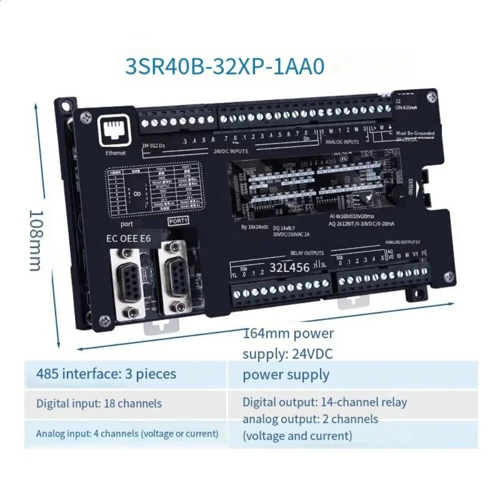 Контроллер Siemens 3SR40B-32XP-1AA0, 18DI, 14DO, 2AO
