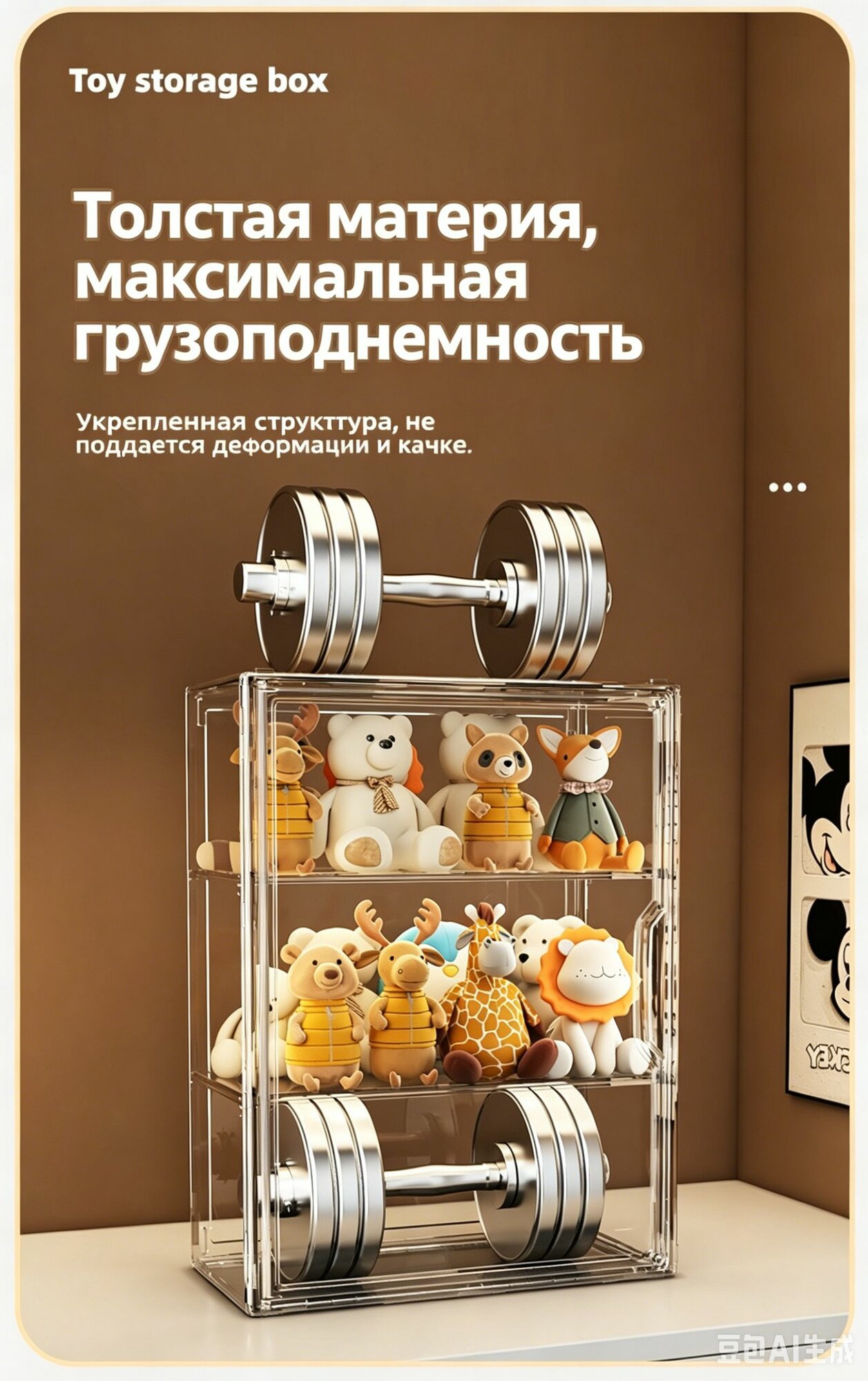 Витрина для фигурок Парящая Селия (дисплейбокс) Прозрачный складной органайзер