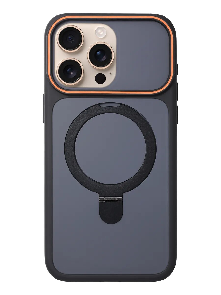 Чехол О'кейси, для iPhone 15 Pro Max, с MagSafe, матовый, чёрный — фото 1