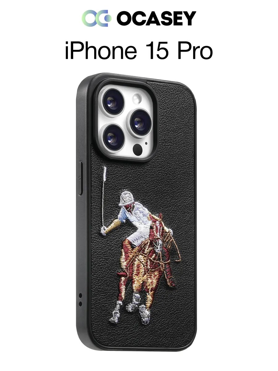 Чехол О'кейси, для iPhone 15 Pro, с принтом, защитный, черный