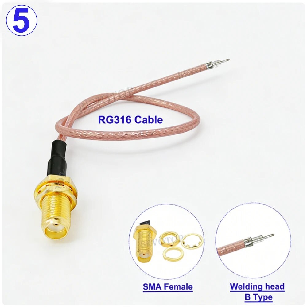 BEVOTOP SMA разъем для пайки, RG316 кабель, 10 шт. 25CM, SMA Female Type B