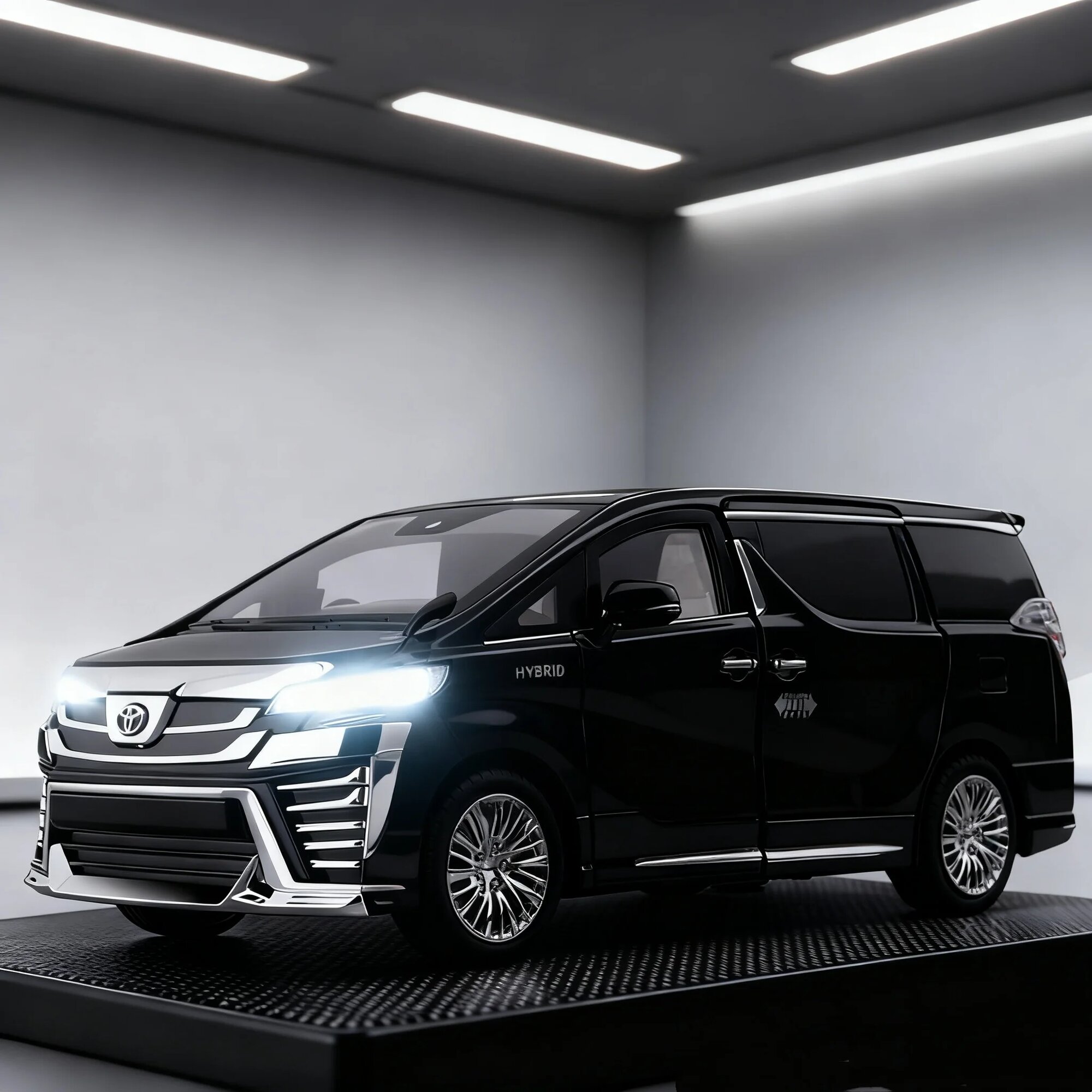 Maisto 1:18 Vellfire SUV металлическая модель автомобиля со звуком и светом Черный, черный