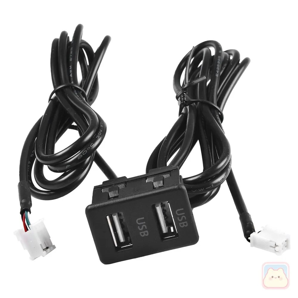 Автомобильный адаптер для панели приборов с двумя портами USB, удлинитель кабеля 145 см