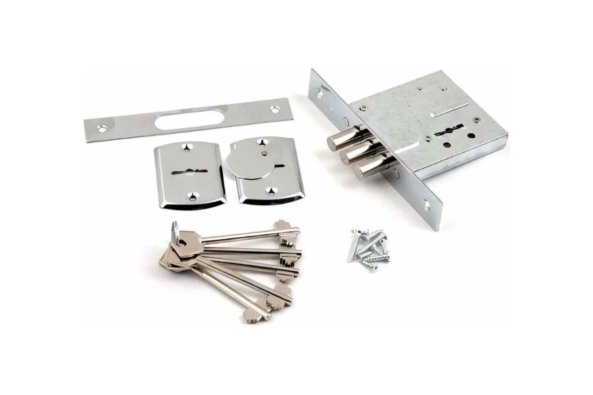Замок R12/S6-CR (5 keys, shank 50mm) сувальдный. врезной Avers