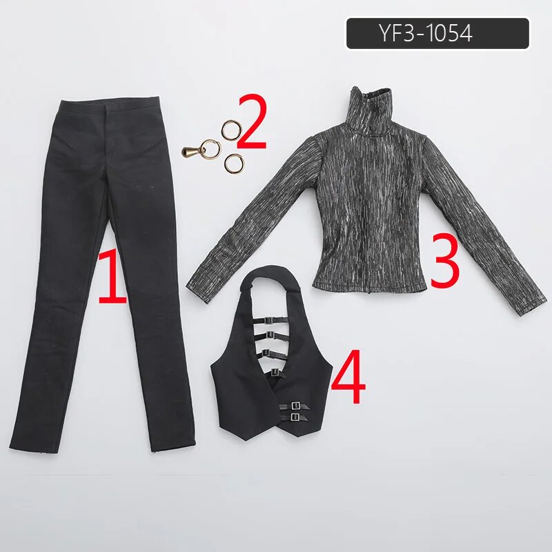 Блуза для куклы 1/3, YF3-1054, черный