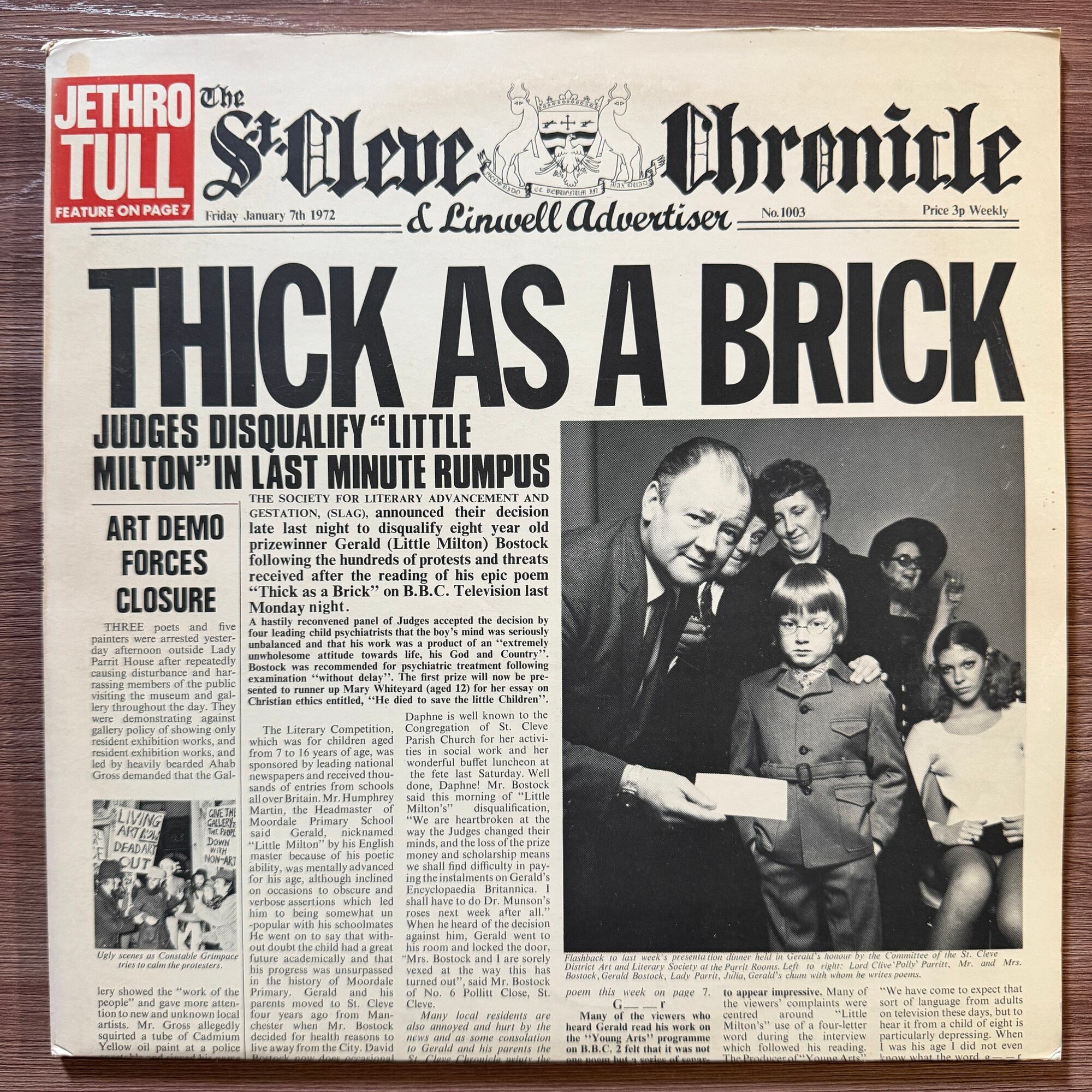 Виниловая пластинка Jethro Tull Thick As A Brick (Дания 1972г.)