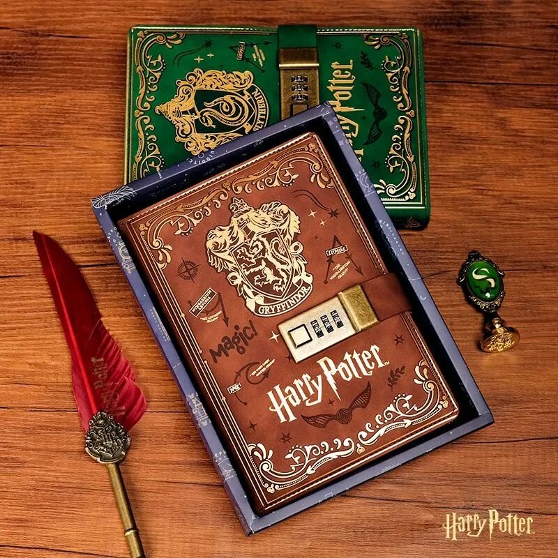 Записная книжка Harry Potter с кодовым замком, винтажный блокнот в подарочной коробке, тетрадь Гриффиндор Слизерин для поклонников магии, подарок школьнику
