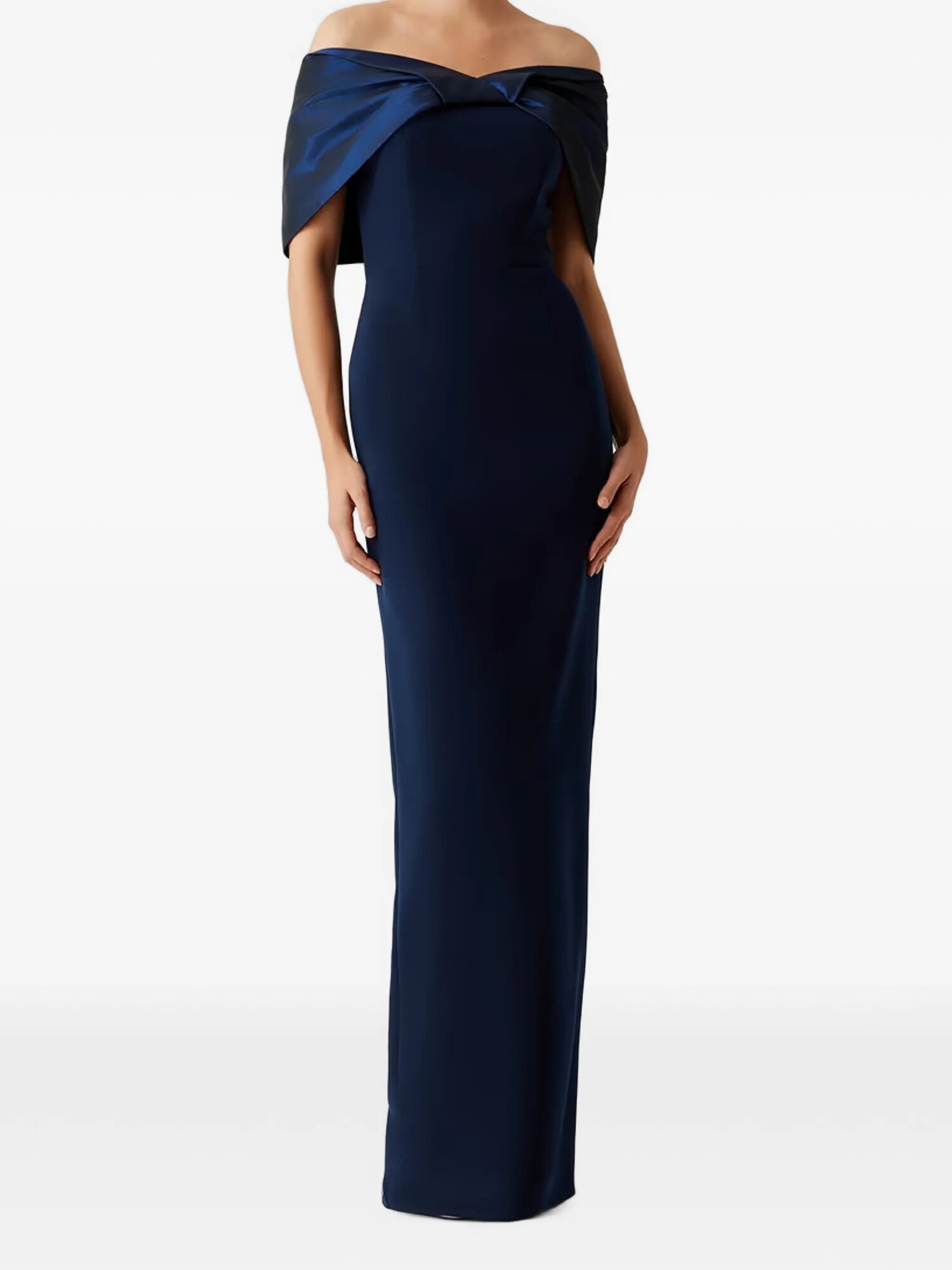 Платье Teri Jon Bow-detail crepe gown