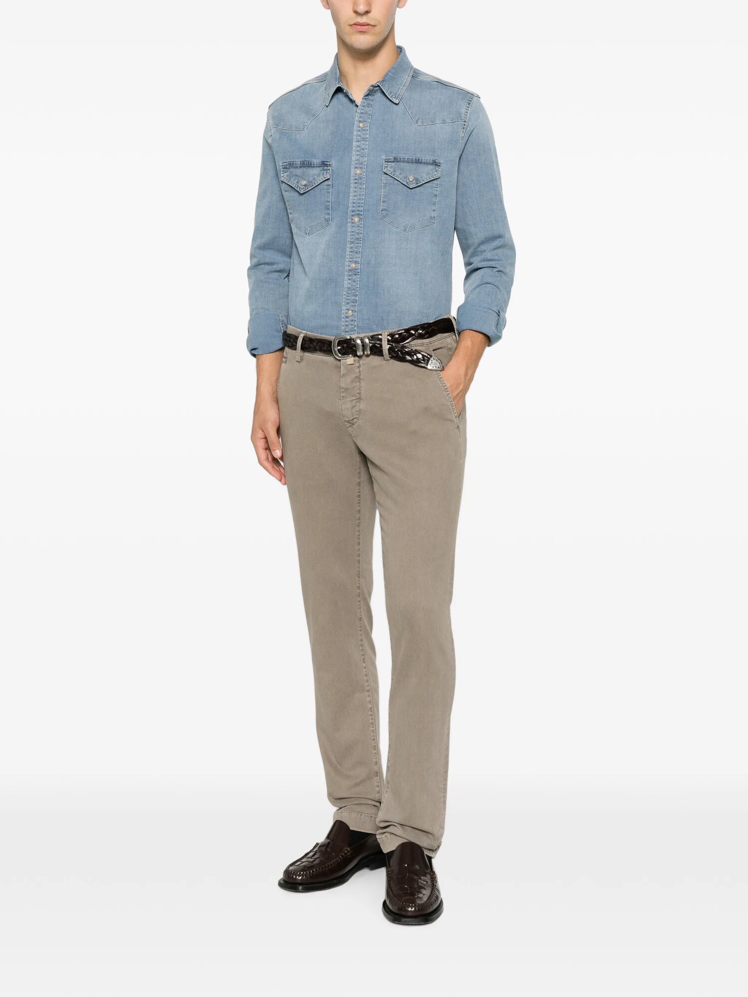 Брюки Jacob Cohen Bobby logo-patch trousers, размер 31, разноцветный — фото 1