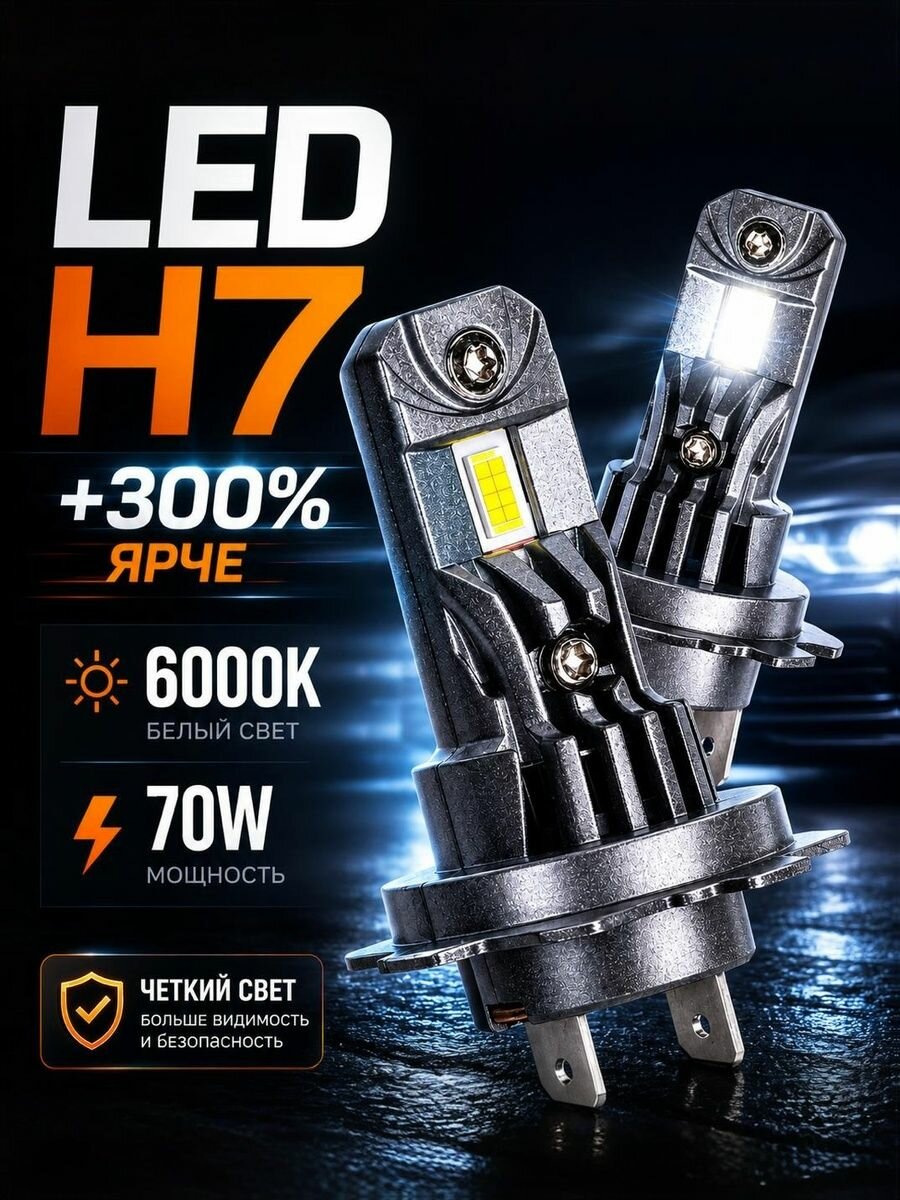 H7 лампа автомобильная светодиодная, H7 led