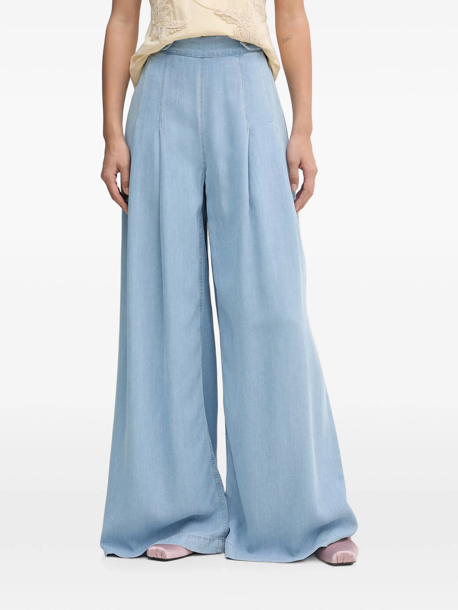Джинсы Flower-detail pleated jeans 