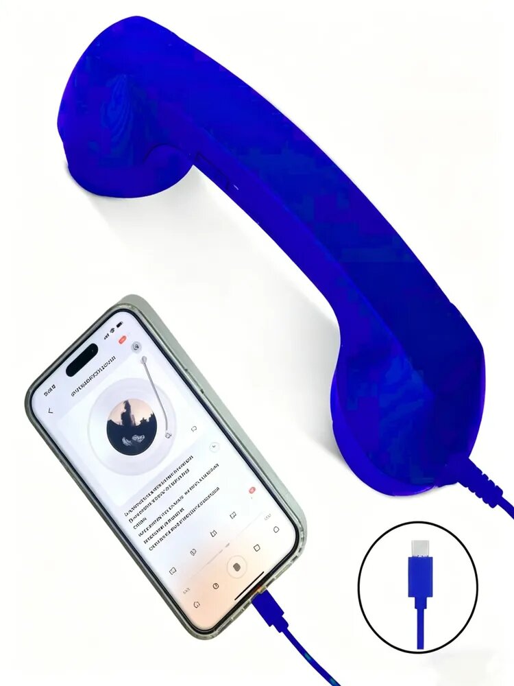 Ретро-трубка для смартфонов с разъемом Type-C, винтажная проводная трубка как стационарный телефон, для iPhone и Android, удобная ручка, стильный аксессуар для разговоров