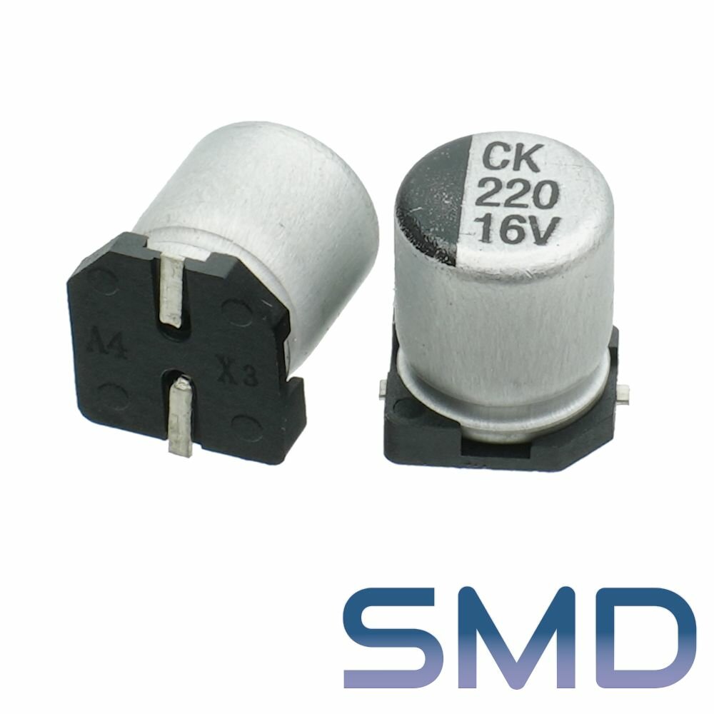 220мкФ 16В / SMD / 6,3x5,5 / 105 С / конденсатор электролитический (2шт)