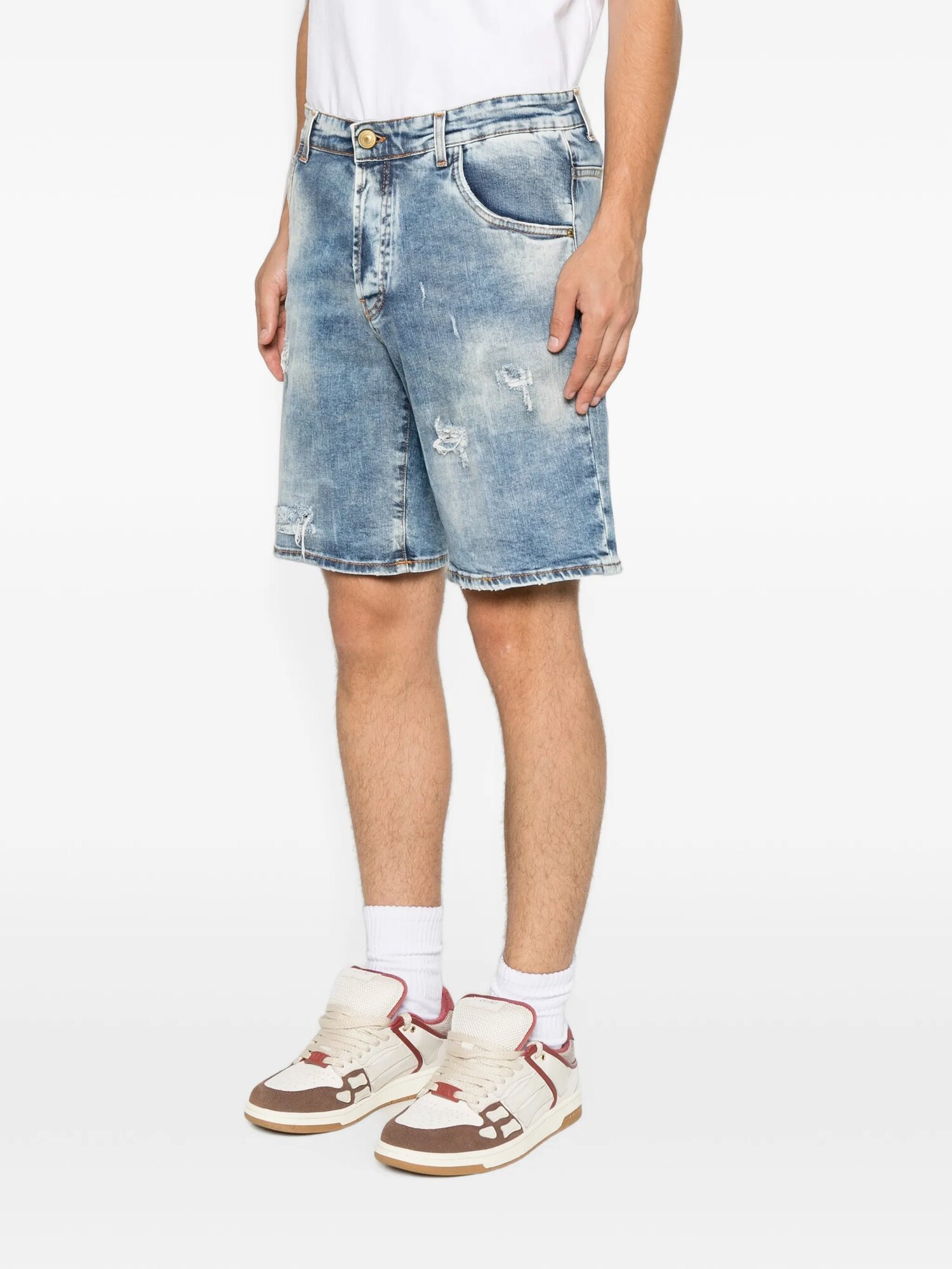 Шорты Yes London Distressed denim shorts, размер 48, синий — фото 1