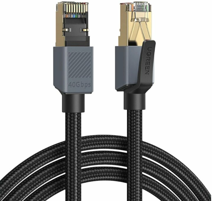 Патч-корд Ugreen NW343 Cat8 F/FTP Ethernet Cable 5m черный