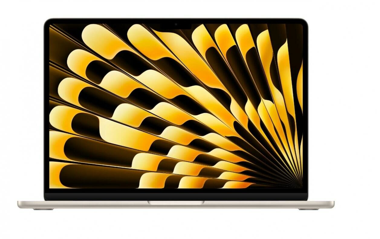 Ноутбук Apple MacBook Air 13 (M2, 8C CPU/8C GPU, 8Gb, 256Gb SSD), MLY13, Starlight
