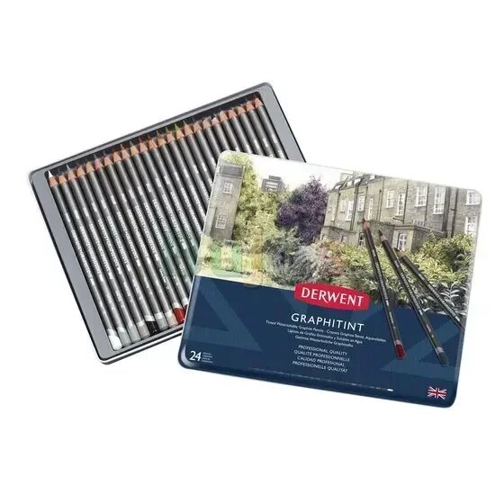 Набор акварельных карандашей Derwent Graphitint Graphite 12/24 цветов