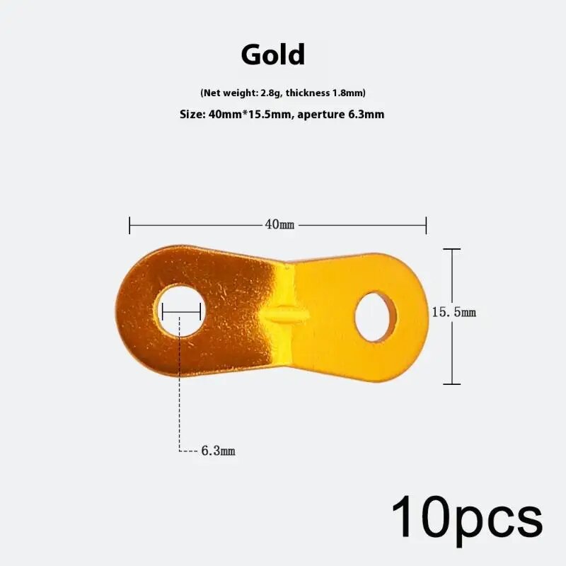 Фиксаторы для веревок Gold, 10 шт, 40x15.5 мм