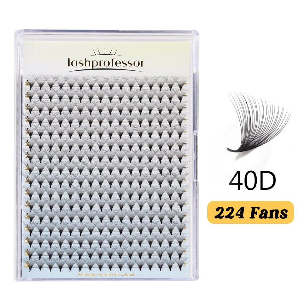 Лэшпрофессор 120/320 вееров матовые черные 0,05 мм 8-15 мм D, 15 мм, 40D (224 XL Tray)