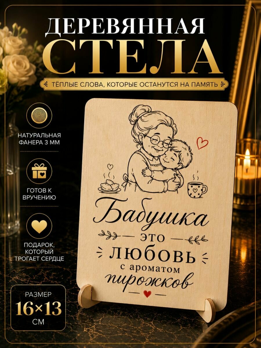Стела деревянная для бабушки