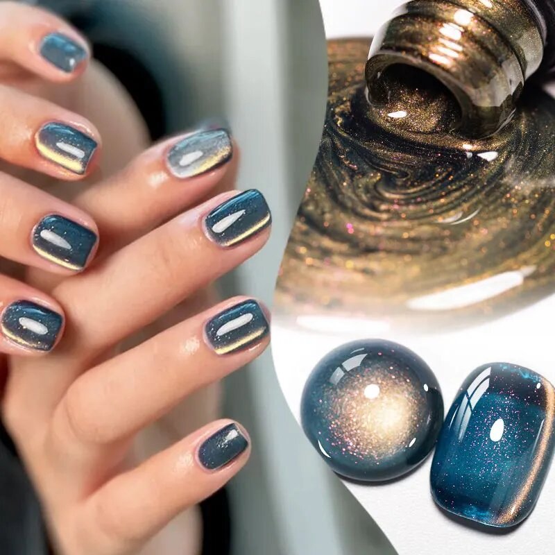 MTSSII 7 мл магнитный гель-лак, синий кошачий глаз с блестками, jelly эффект, полуперманентный стойкий, для маникюра DIY