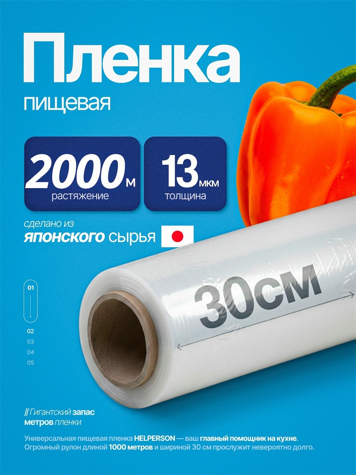 Пленка пищевая в рулоне для продуктов