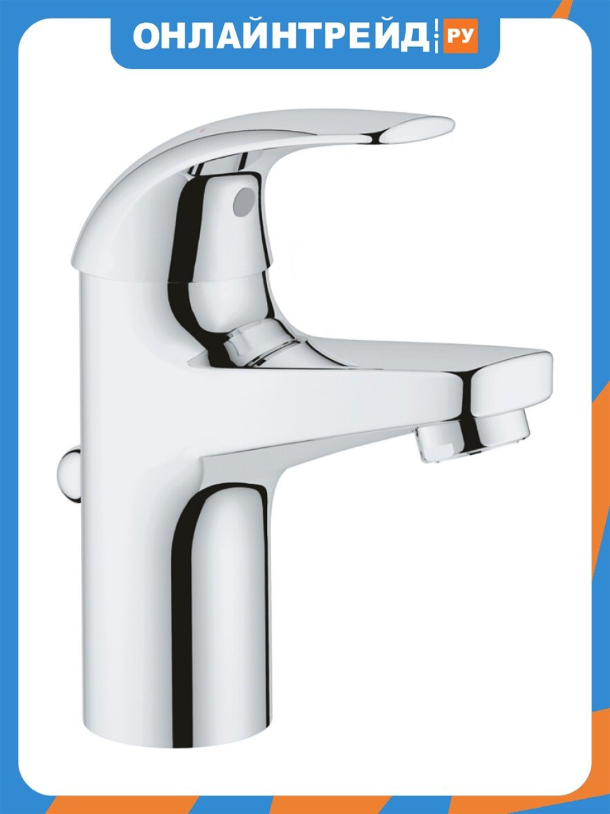 Смеситель для раковины Grohe BauCurve, без донного клапана, хром (32848000)