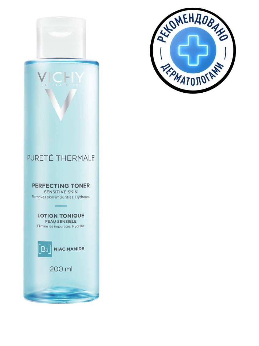 Тоник для чувствительной кожи лица Vichy Purete Thermal, без парабенов, 200 мл