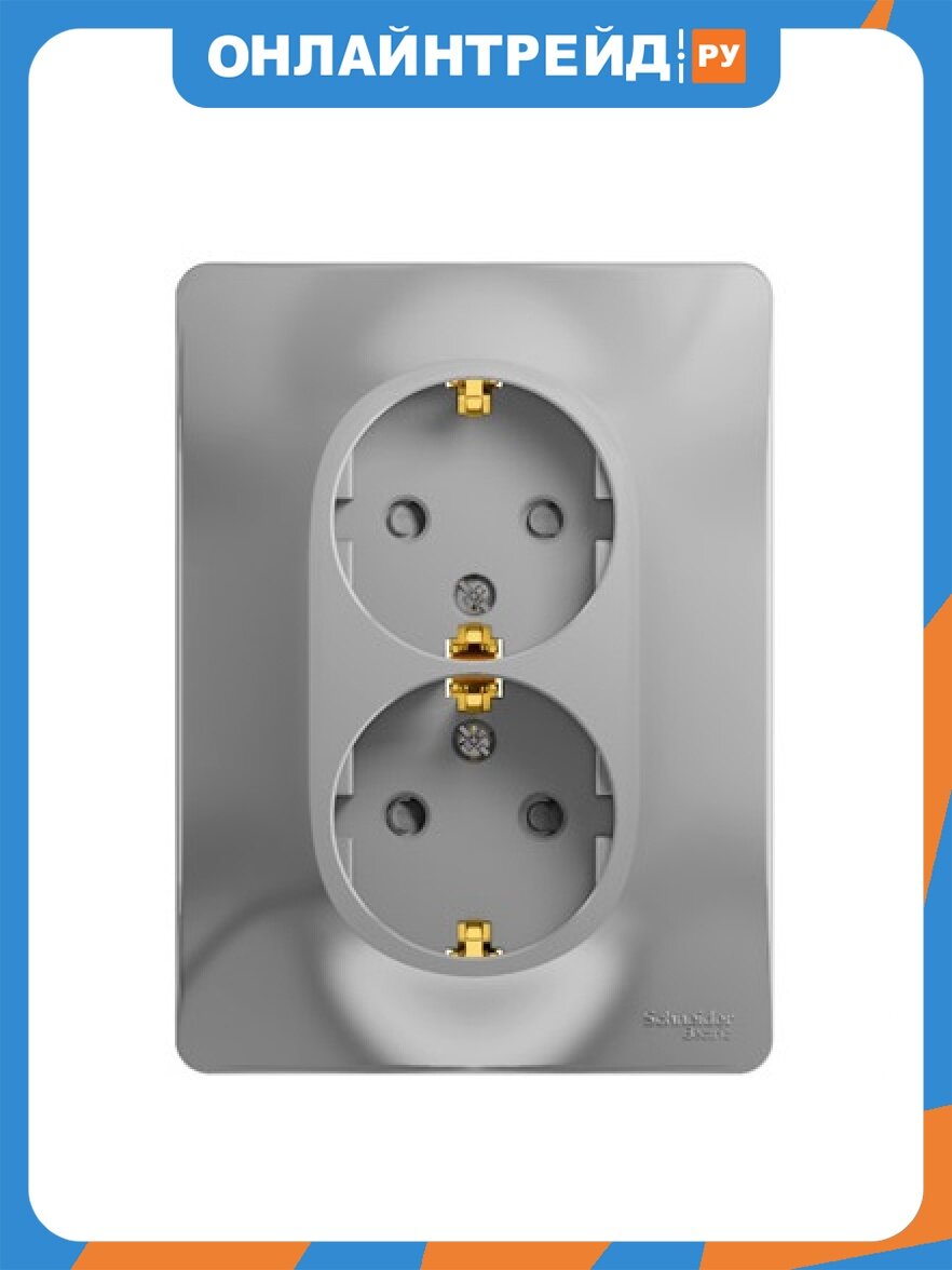 Розетка Systeme Electric (schneider Electric) SCHNEIDER ELECTRIC Glossa защ. шторки в сборе с заземл. в сборе алюм. GSL000326