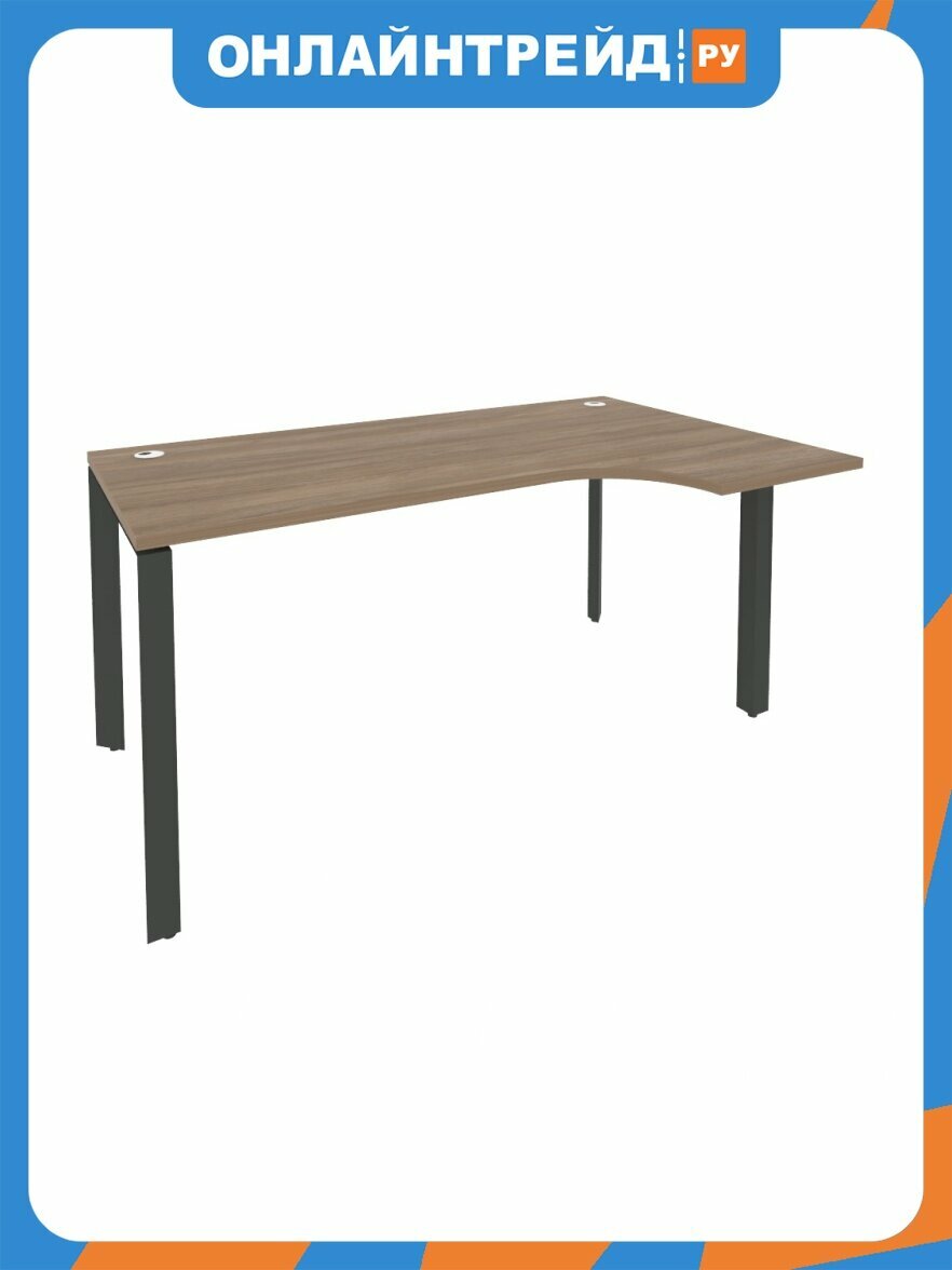 Стол эргономичный Riva CHAIR правый на П-образном м/к O. MP-SA-1 (R) Дуб аризона/Антрацит металл 1580*980*750 Onix