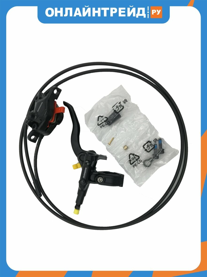 Тормоз дисковый Shimano Deore j-kit, BL(левый M4100)/BR(передний MT410), полимерные колодки, 1000мм, EMT4101JLFPRA100