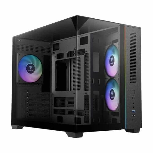 Компьютерный корпус GAMDIAS ATLAS M3M (16333-72H33-30000-G) черный - Mini Tower, Micro-ATX, USB 3.2 Gen 1 Type-A, USB 3.2 Gen 2 Type-C