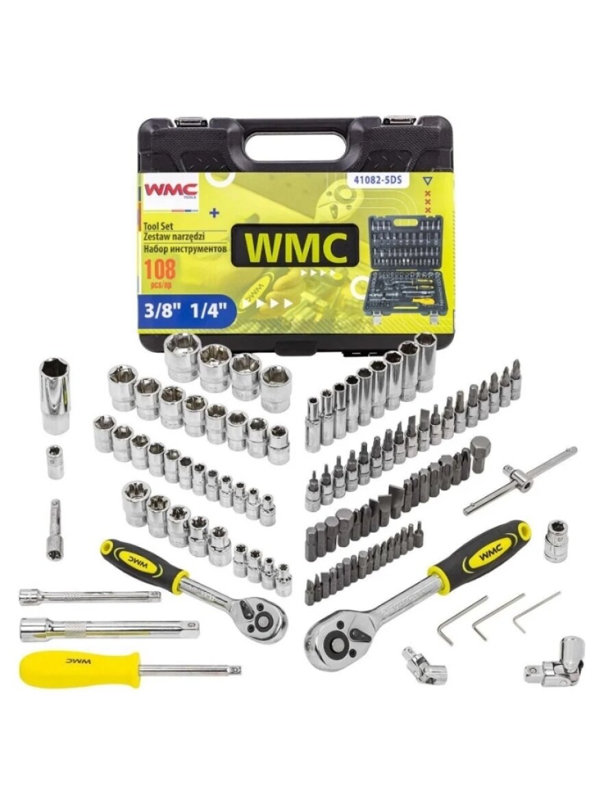 Набор инструментов Wmc Tools 1/4",3/8" 108 предметов