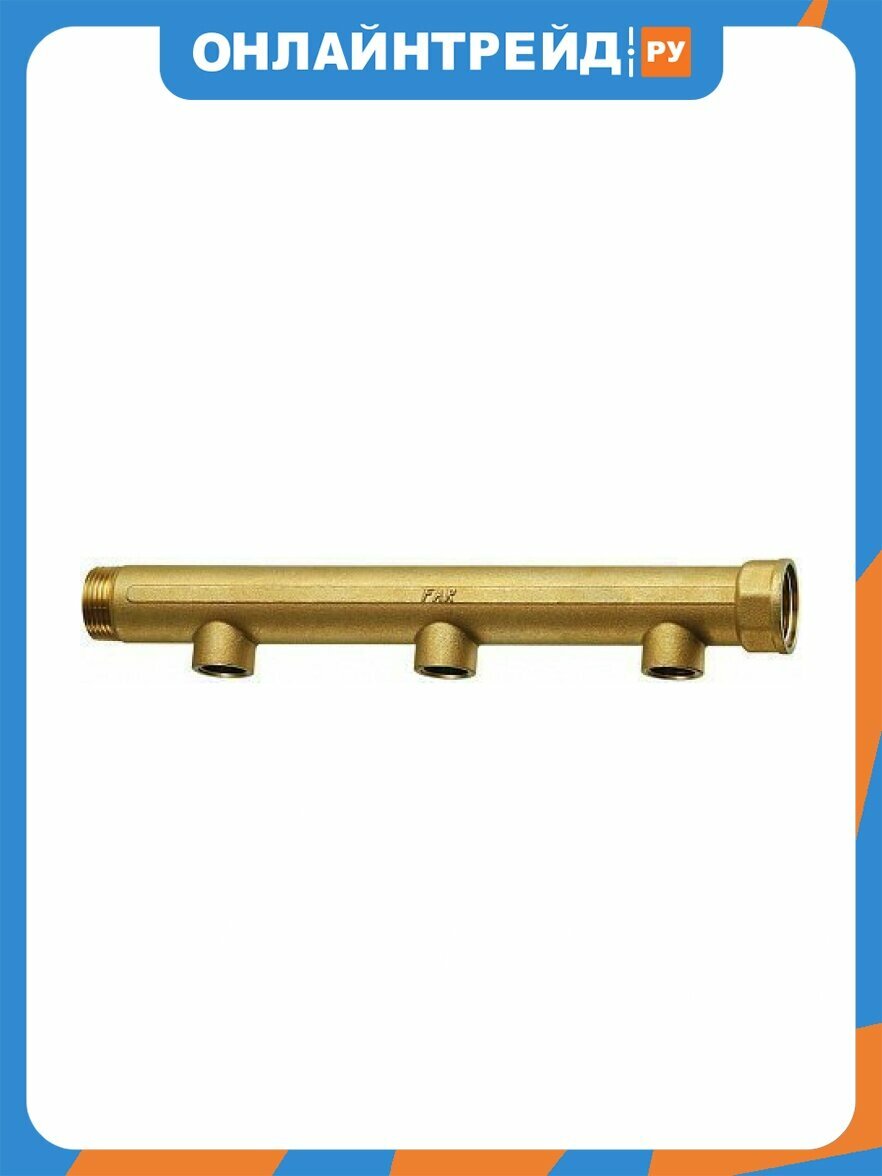Коллектор Far 1 1/2"(НР-ВР) с 3 отв. 1" ВР(межосев. 100 мм)