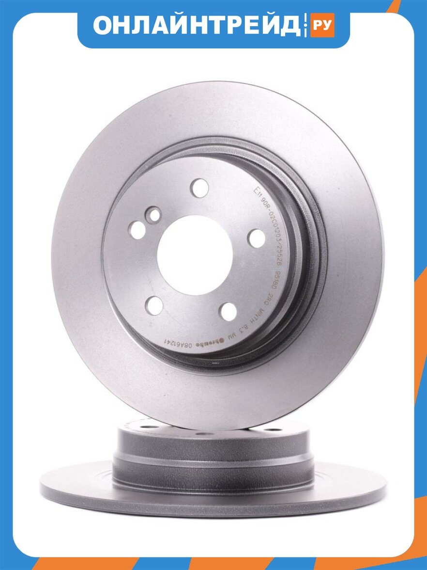Комплект тормозных дисков Brembo MERCEDES C (W204) задний (упак 2 шт), 08. A612.41
